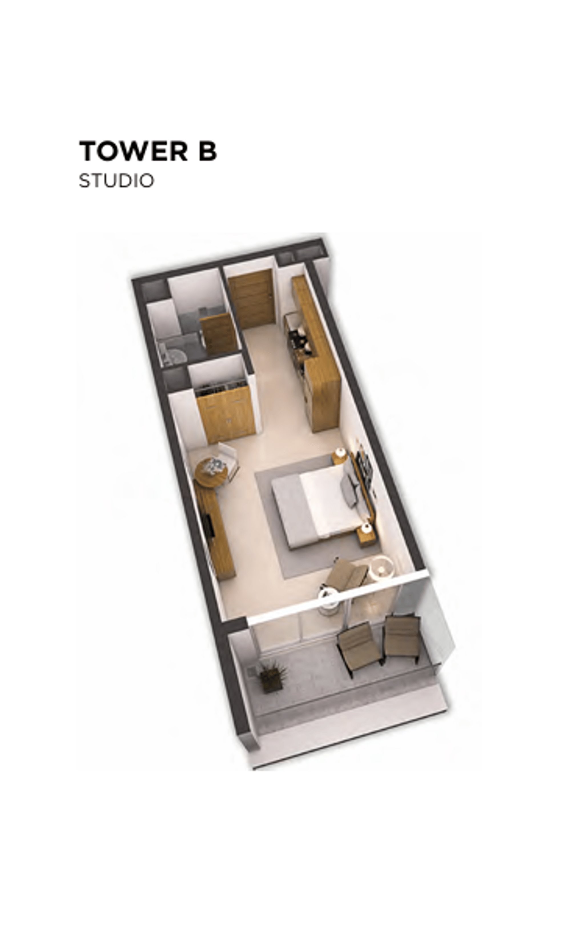Studio - 1½ pièces - pour CHF 216000 - 39 m² - Etage: 22
