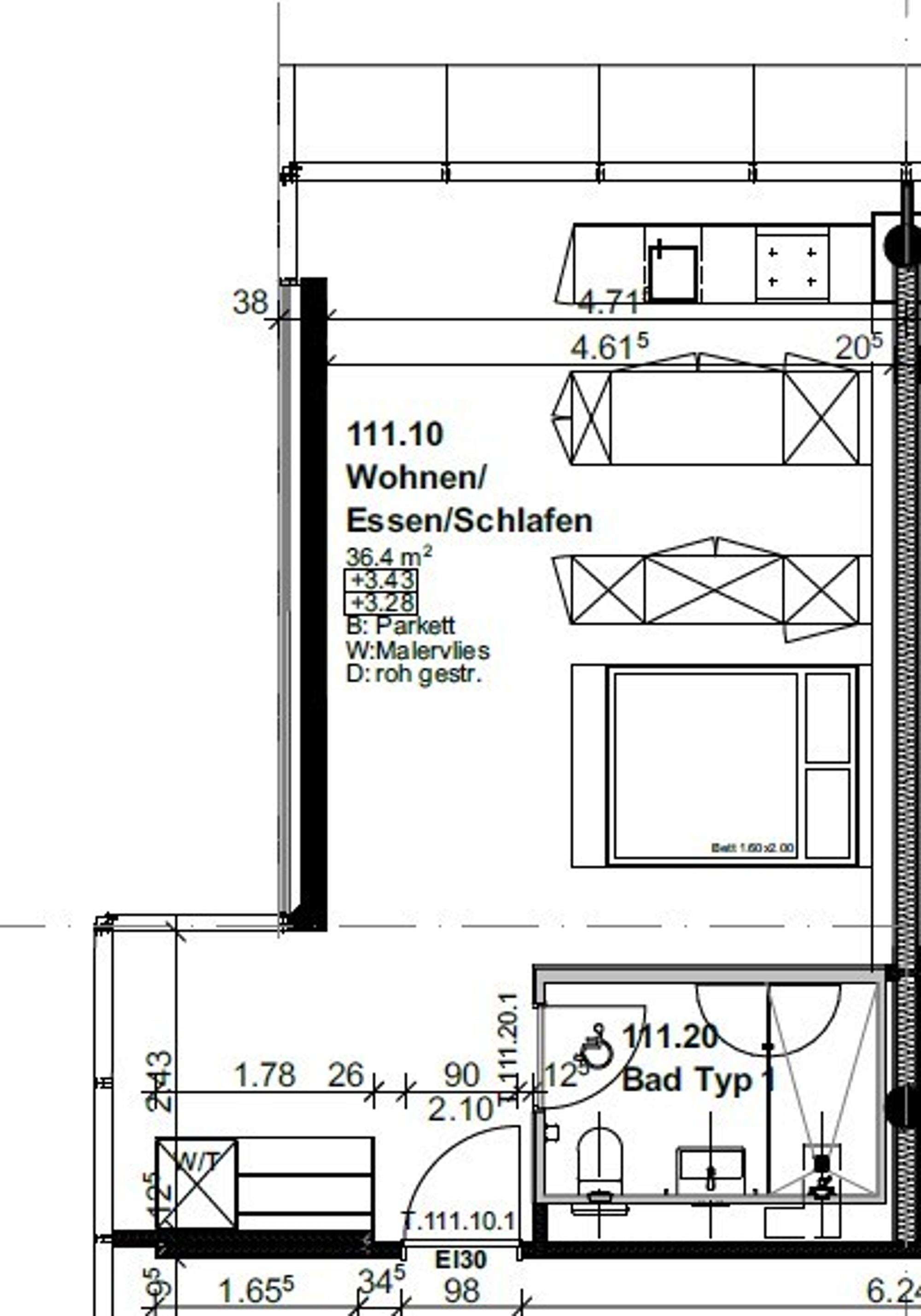 1½ rooms - Furnished dwelling - in Im Sihlhof 2 - for CHF 1476 - 38 m² ...