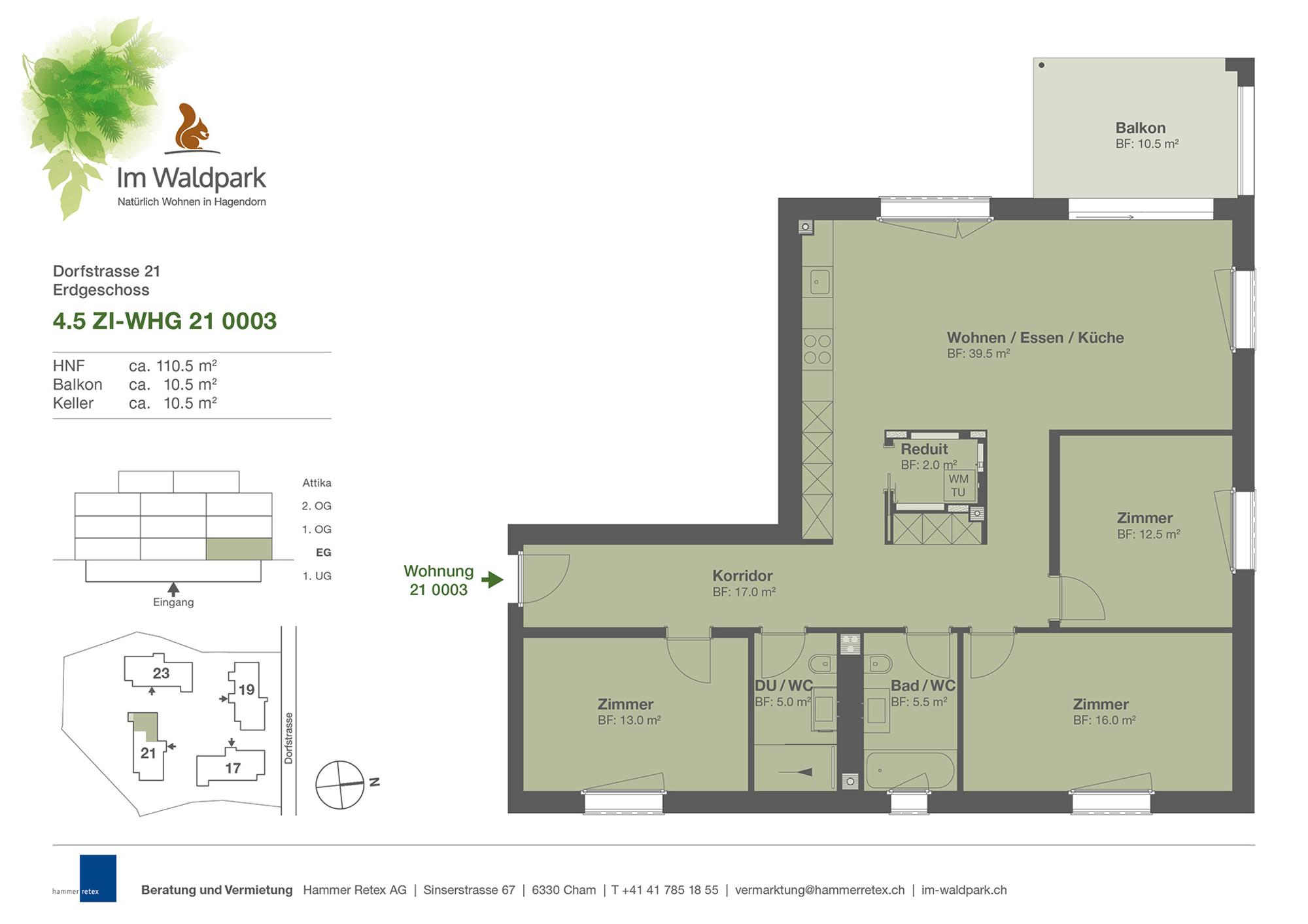 4½ rooms - Apartment - in Dorfstr. (Gebäude C) 21 - for CHF 3215 - 111 ...