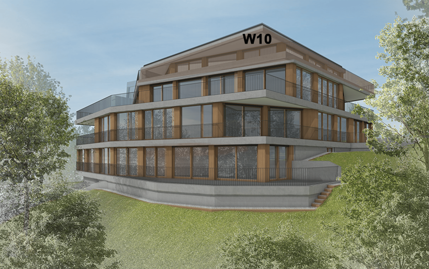 Exklusive, moderne Attika-Wohnung mit grosser umlaufender Terrasse und verbaubarer Aussicht ...